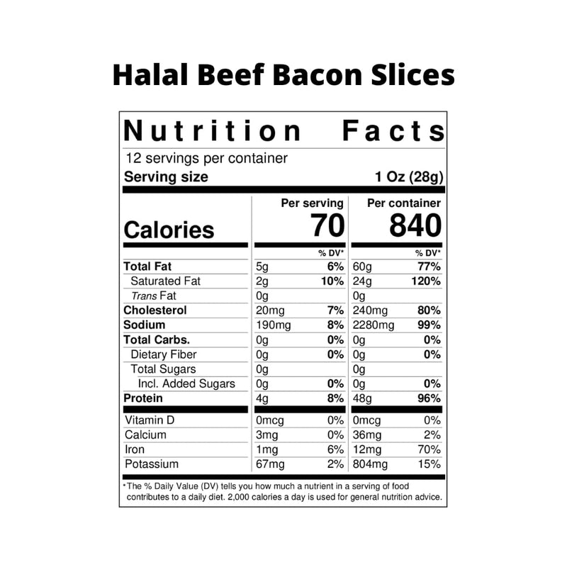 Halal Beef Breakfast Bacon Slices
